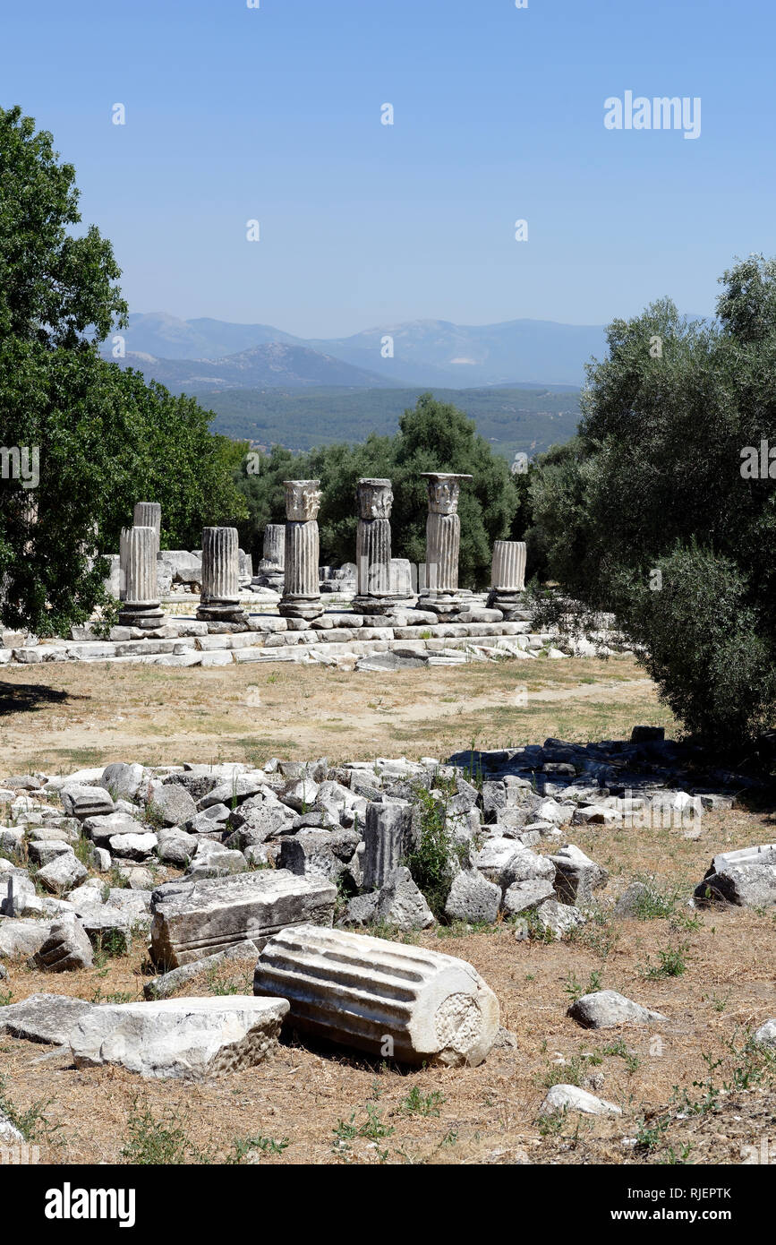 View towards the 2nd century BC Temple of Hecate (Hekate), the Oyuklu ...