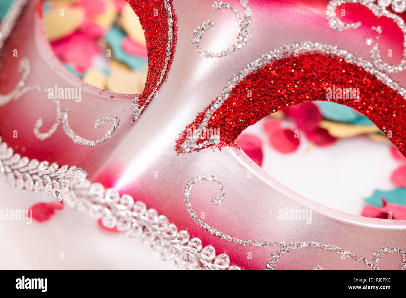 red venetian mask isolated on a white background Stock Photo - Alamy