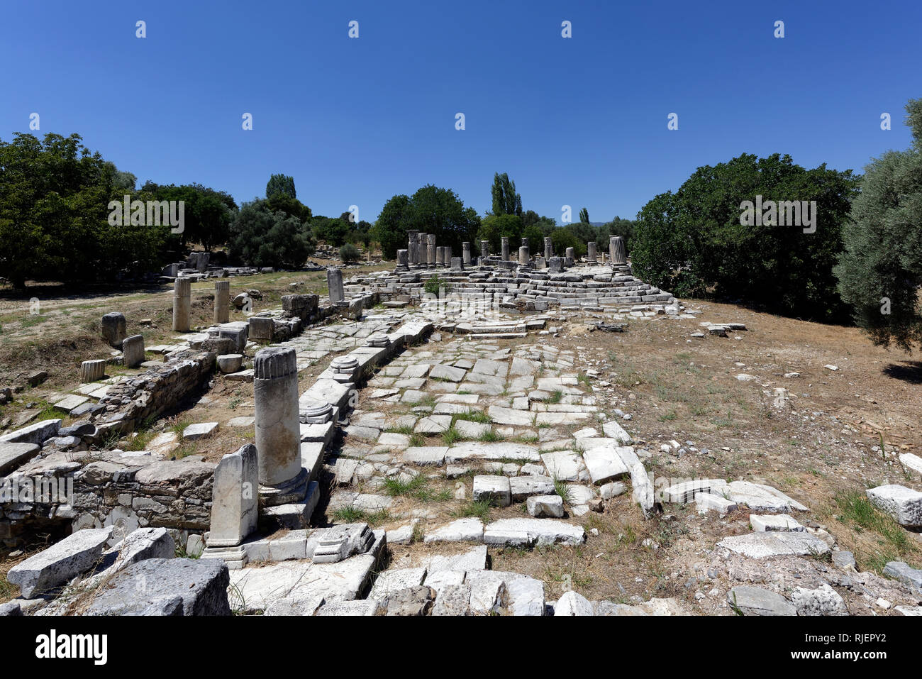 View from the Altar to the 2nd century BC Temple of Hecate (Hekate ...