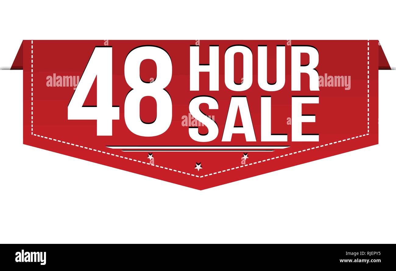 48 hour sale banner design on white background, vector illustration ...