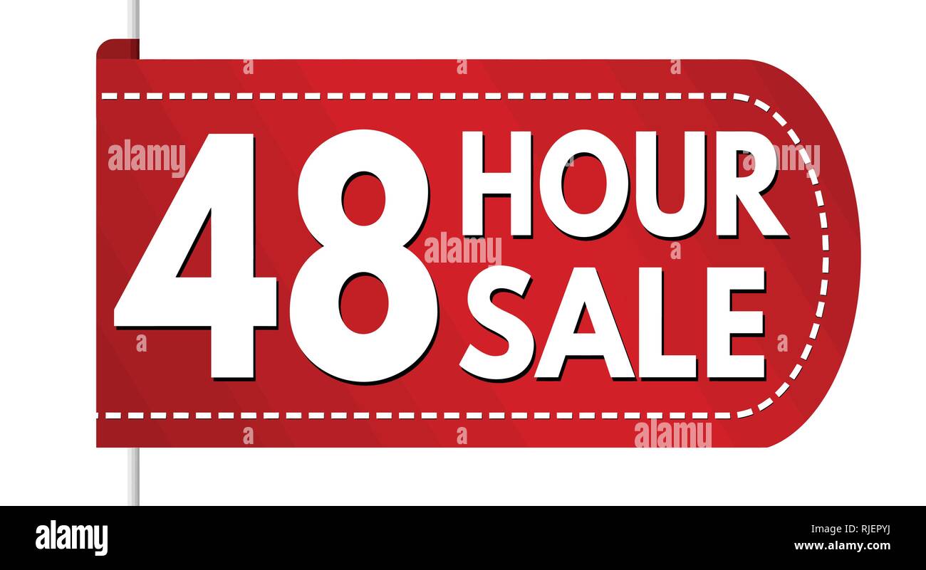 48 hour sale banner design on white background, vector illustration ...