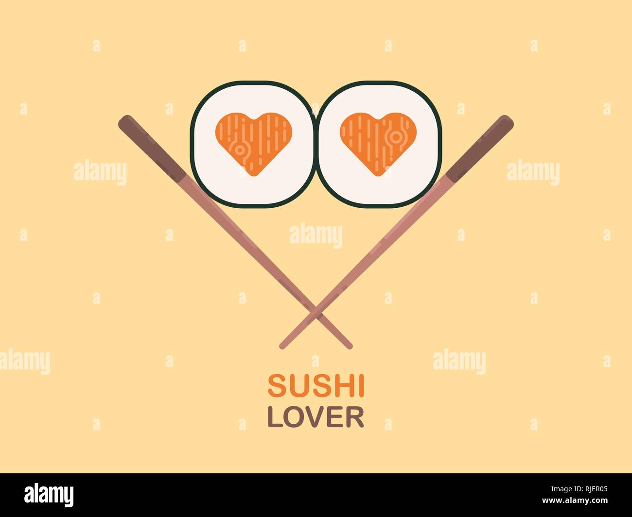 Sushi. Sushi Lover logo template design. Flat vector illustration Stock ...
