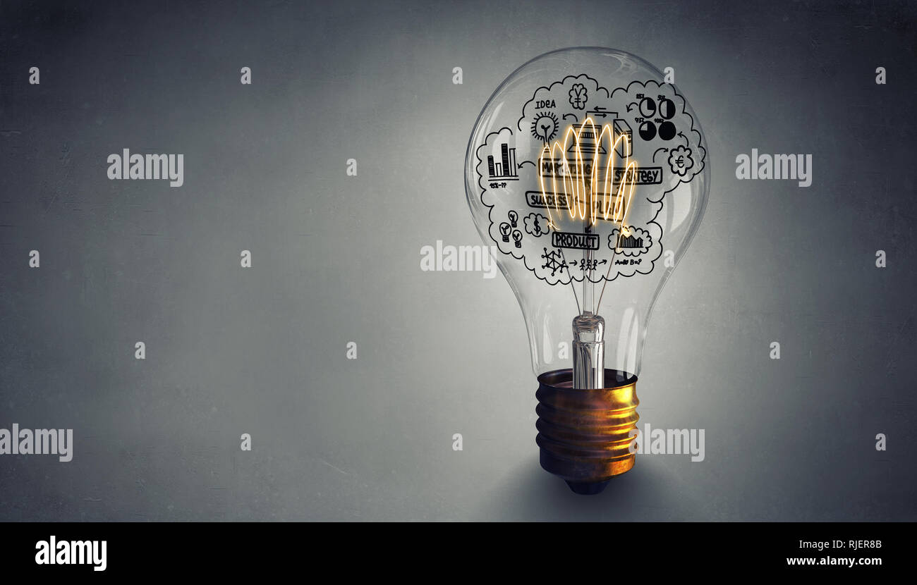 Glowing light bulb as symbol for success idea Stock Photo - Alamy