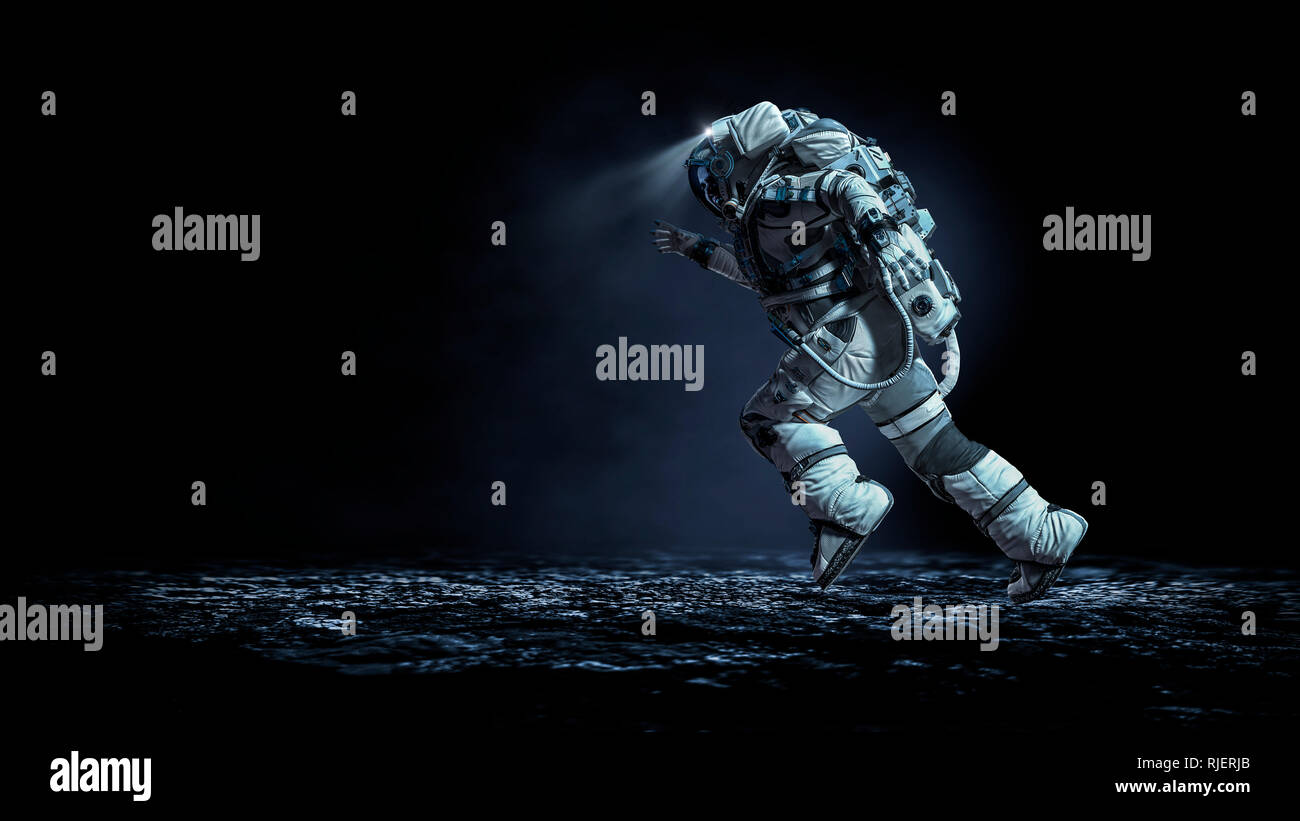 Astronaut running on planet surface hi-res stock photography and images ...