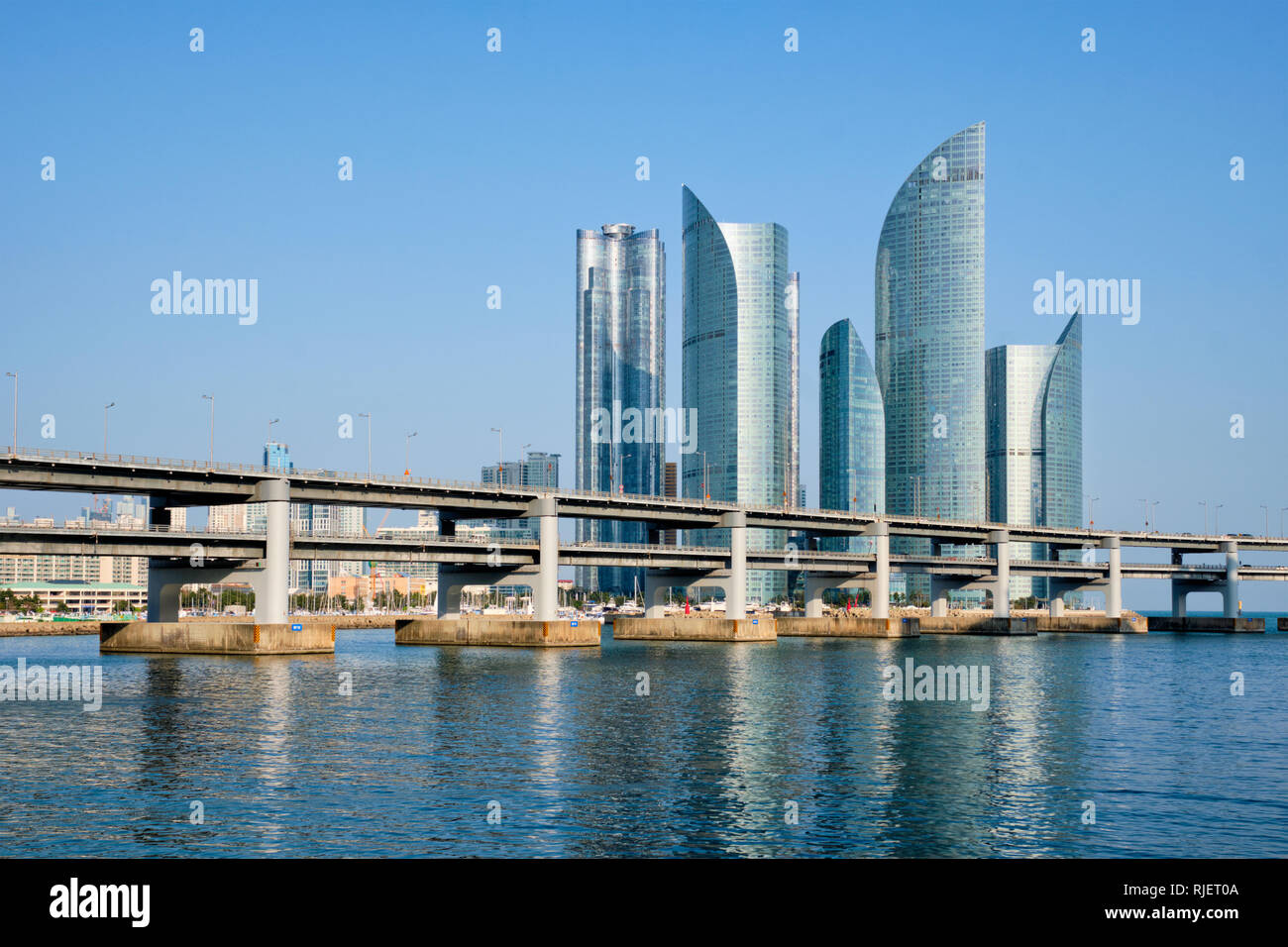 Busan skyscrapers and Gwangan Bridge, South Korea Stock Photo - Alamy