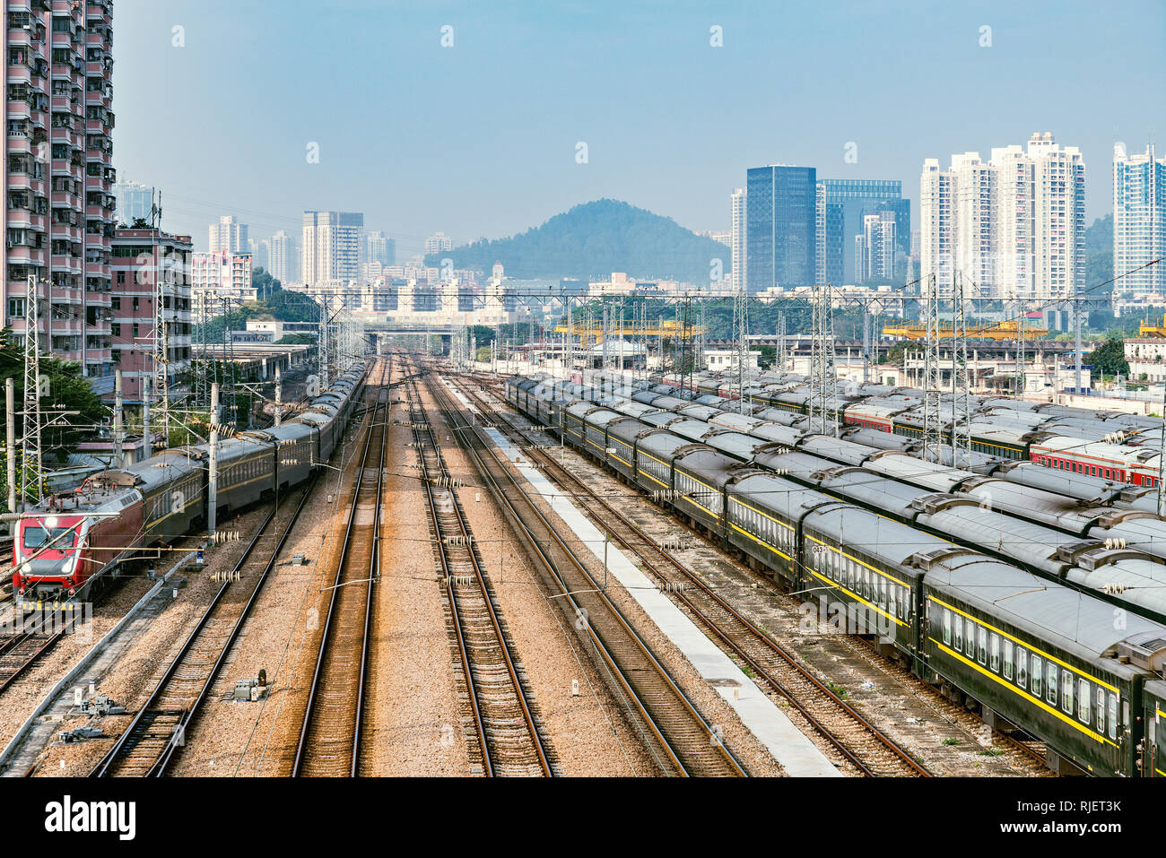 Railway station at day time. Shenzhen. China Stock Photo - Alamy