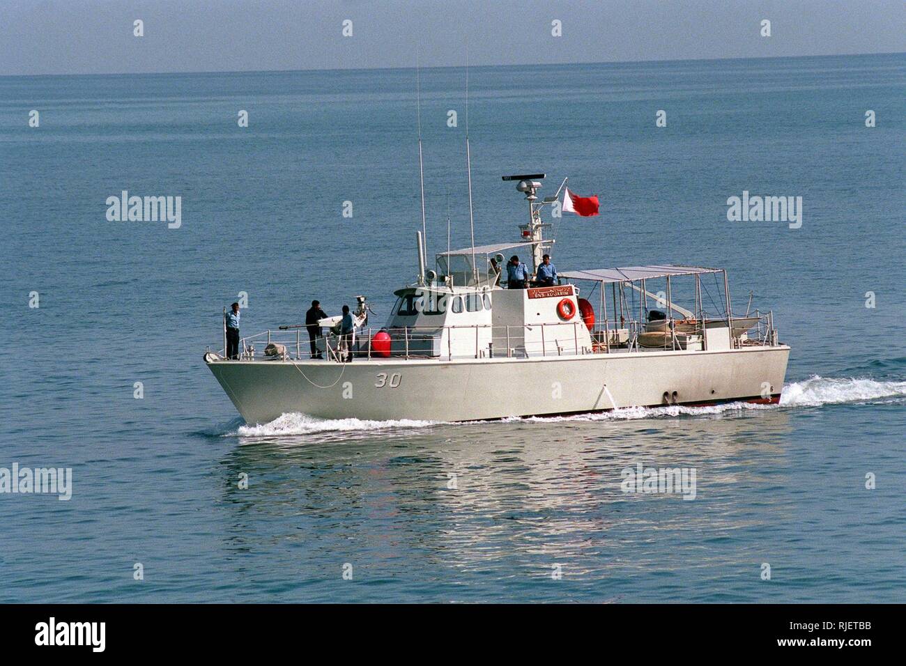 The Bahraini fast attack craft BNS AL JARIM (FPB 30) patrols in the ...
