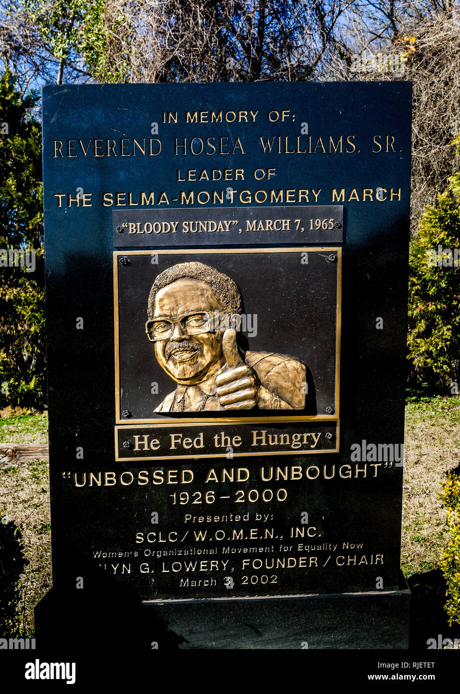 A plaque honors civil rights activist, Rev. Hosea Williams Sr., at ...