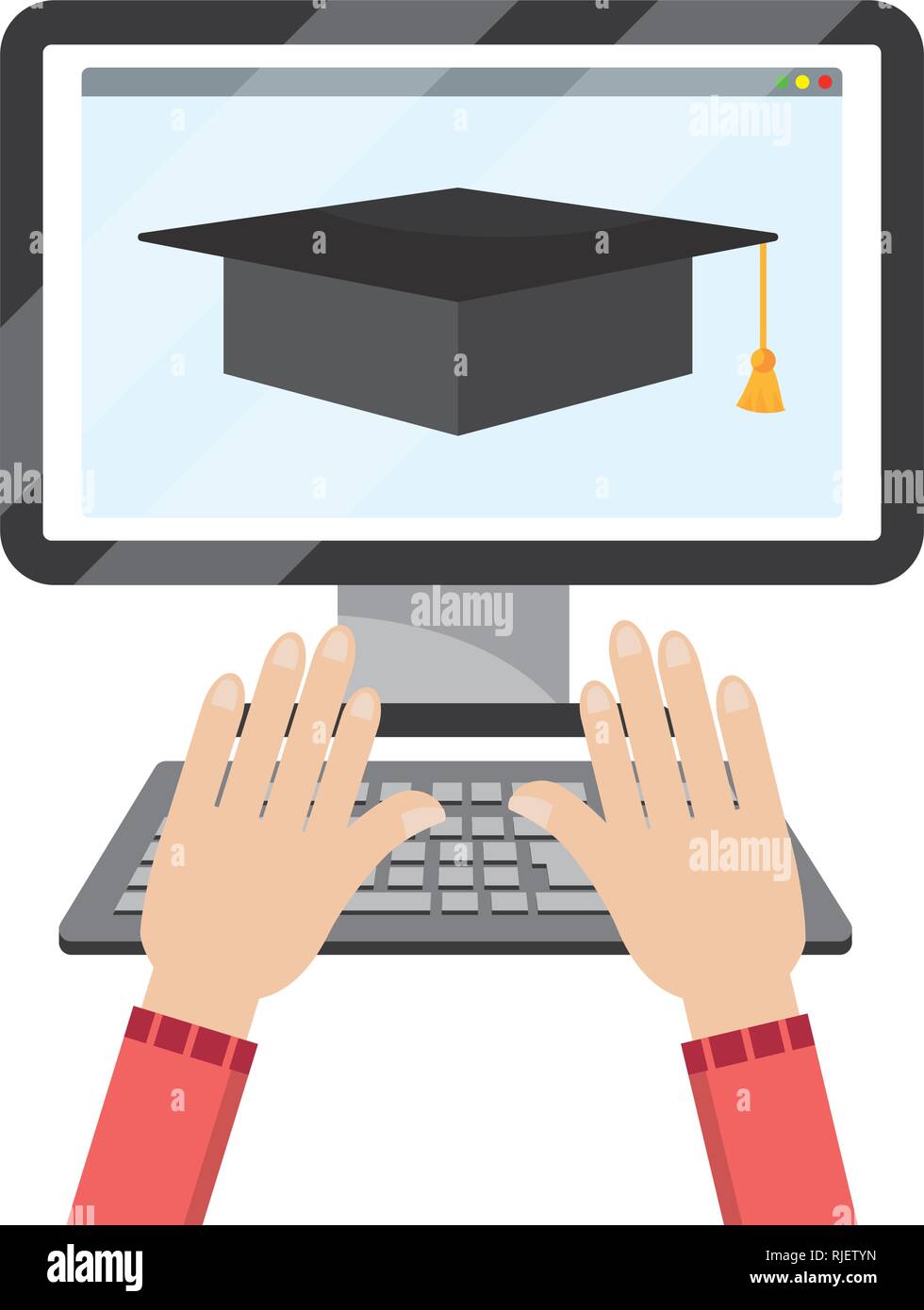 online education computer cartoon Stock Vector Image & Art - Alamy