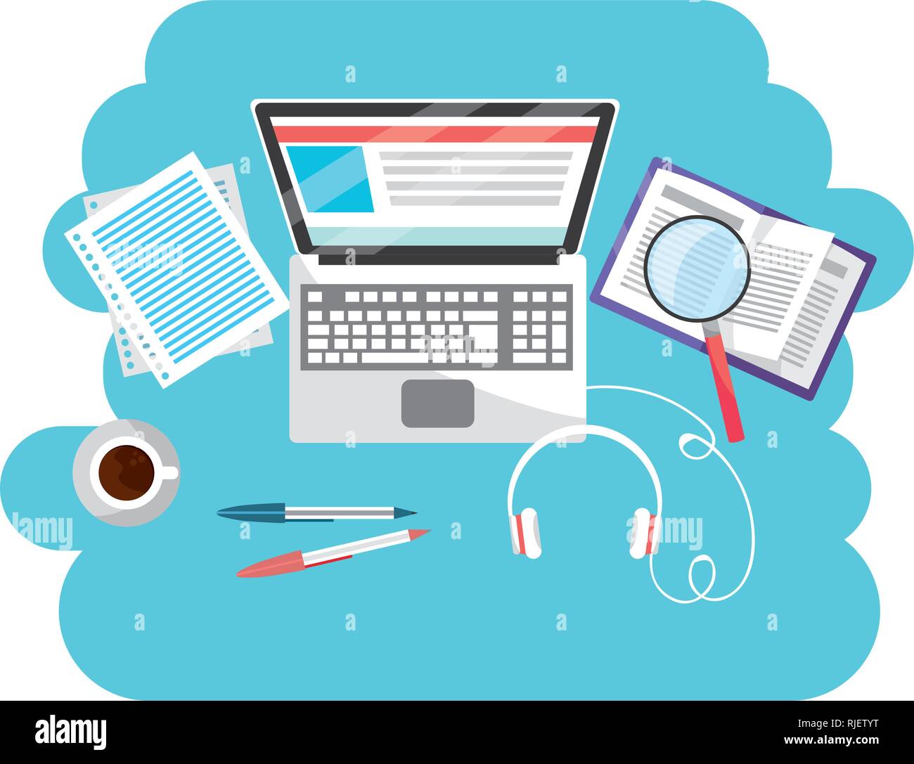 online education laptop cartoon Stock Vector Image & Art - Alamy