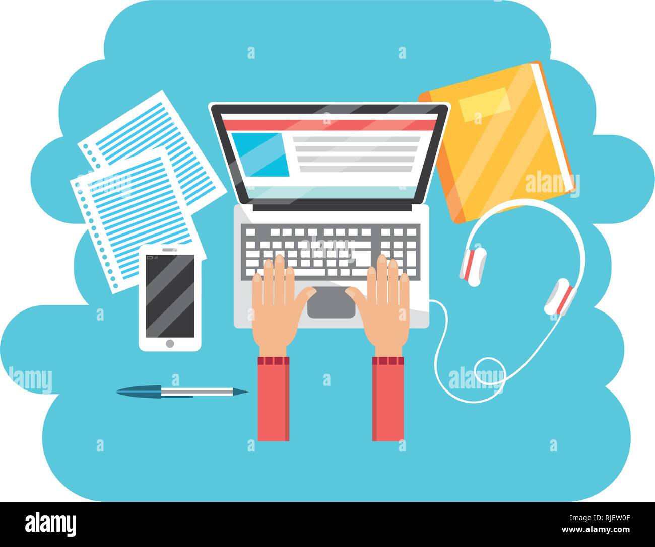 online education laptop cartoon Stock Vector Image & Art - Alamy