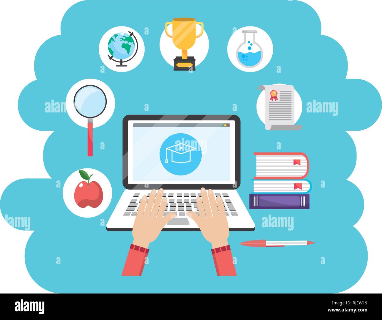 online education cartoon Stock Vector Image & Art - Alamy