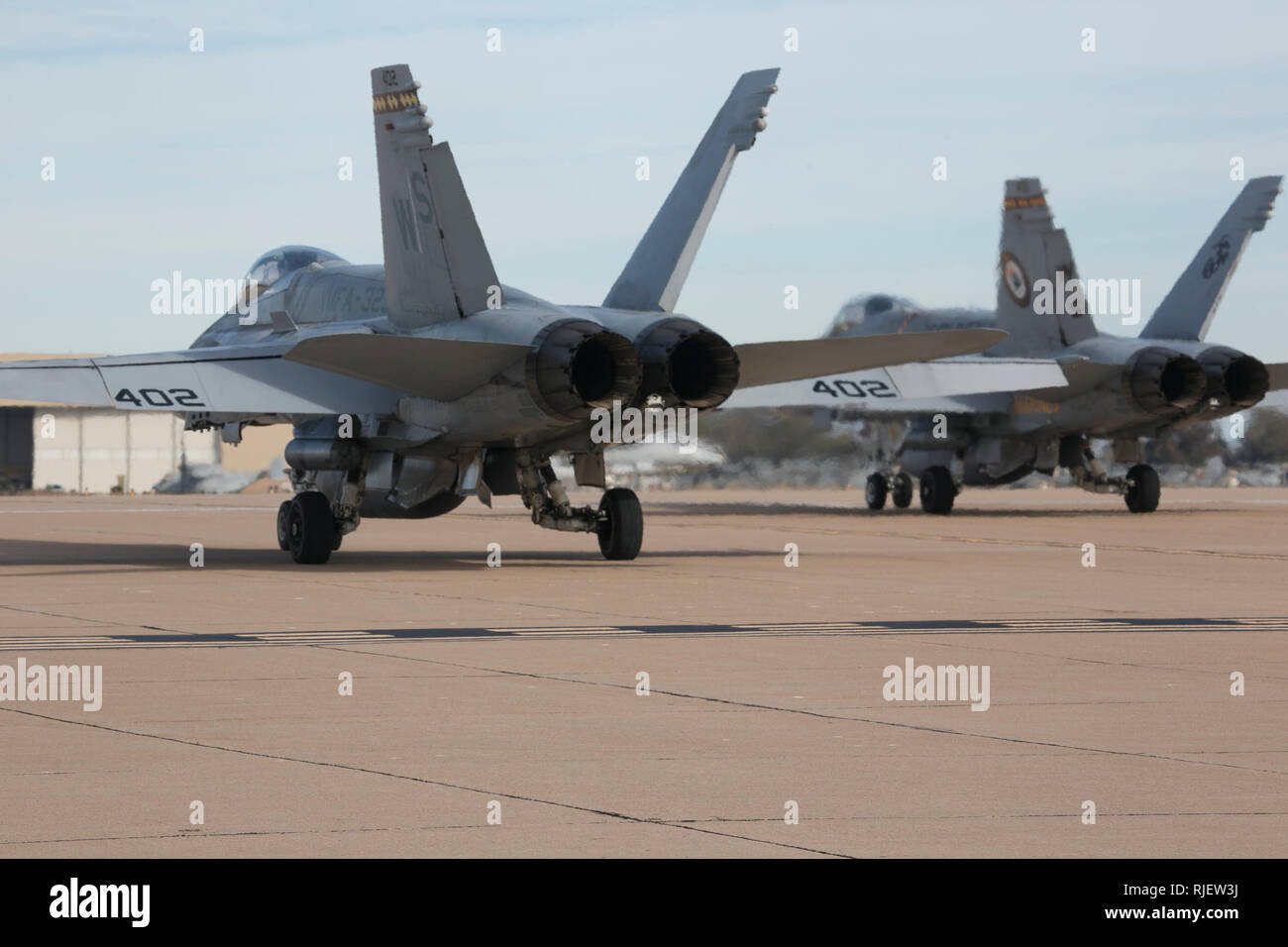 F/A-18C Hornets with Marine Fighter Attack Squadron (VMFA) 323, Marine ...