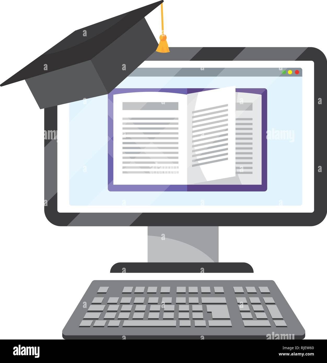 online education computer cartoon Stock Vector Image & Art - Alamy