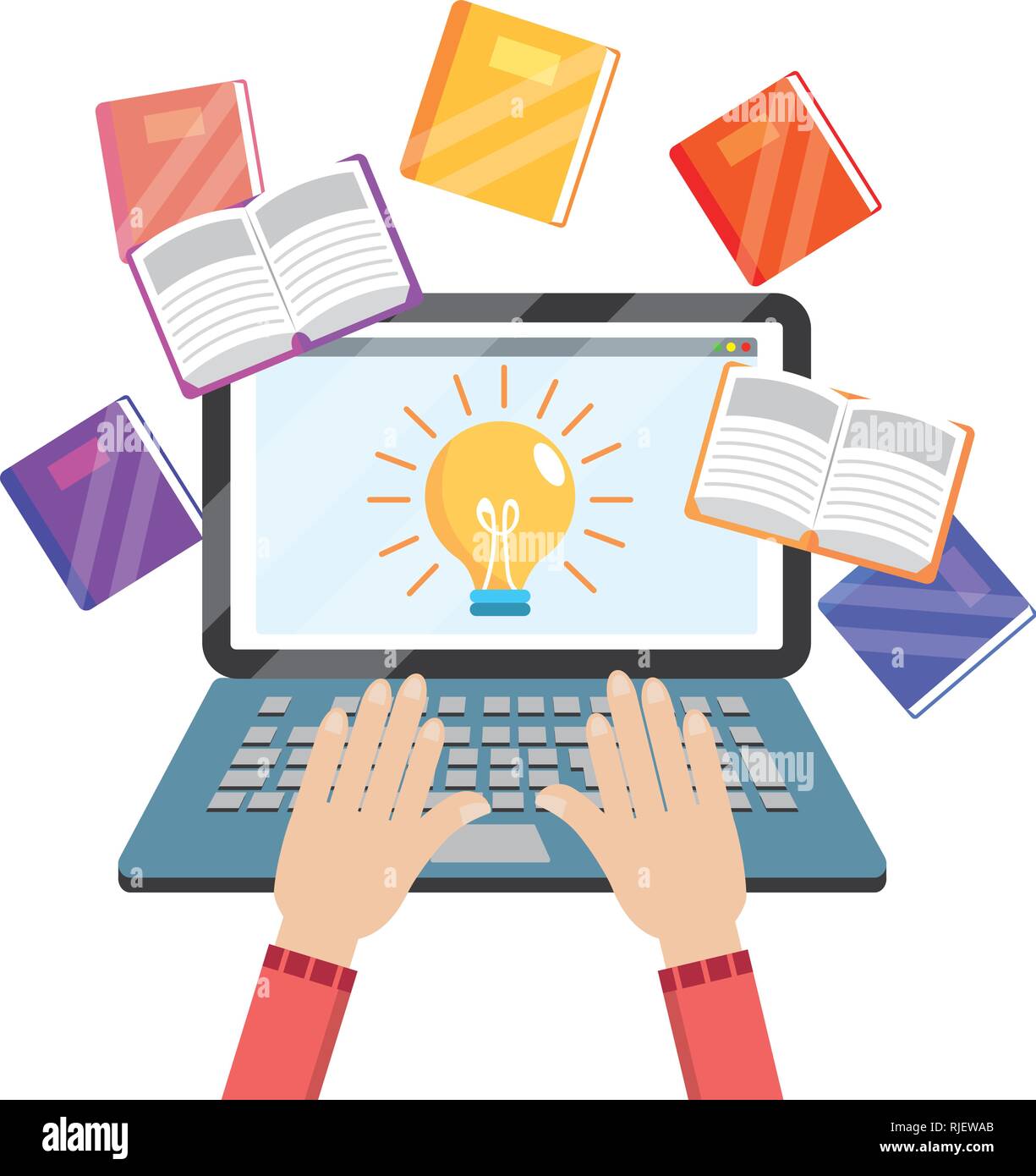 online education laptop cartoon Stock Vector Image & Art - Alamy