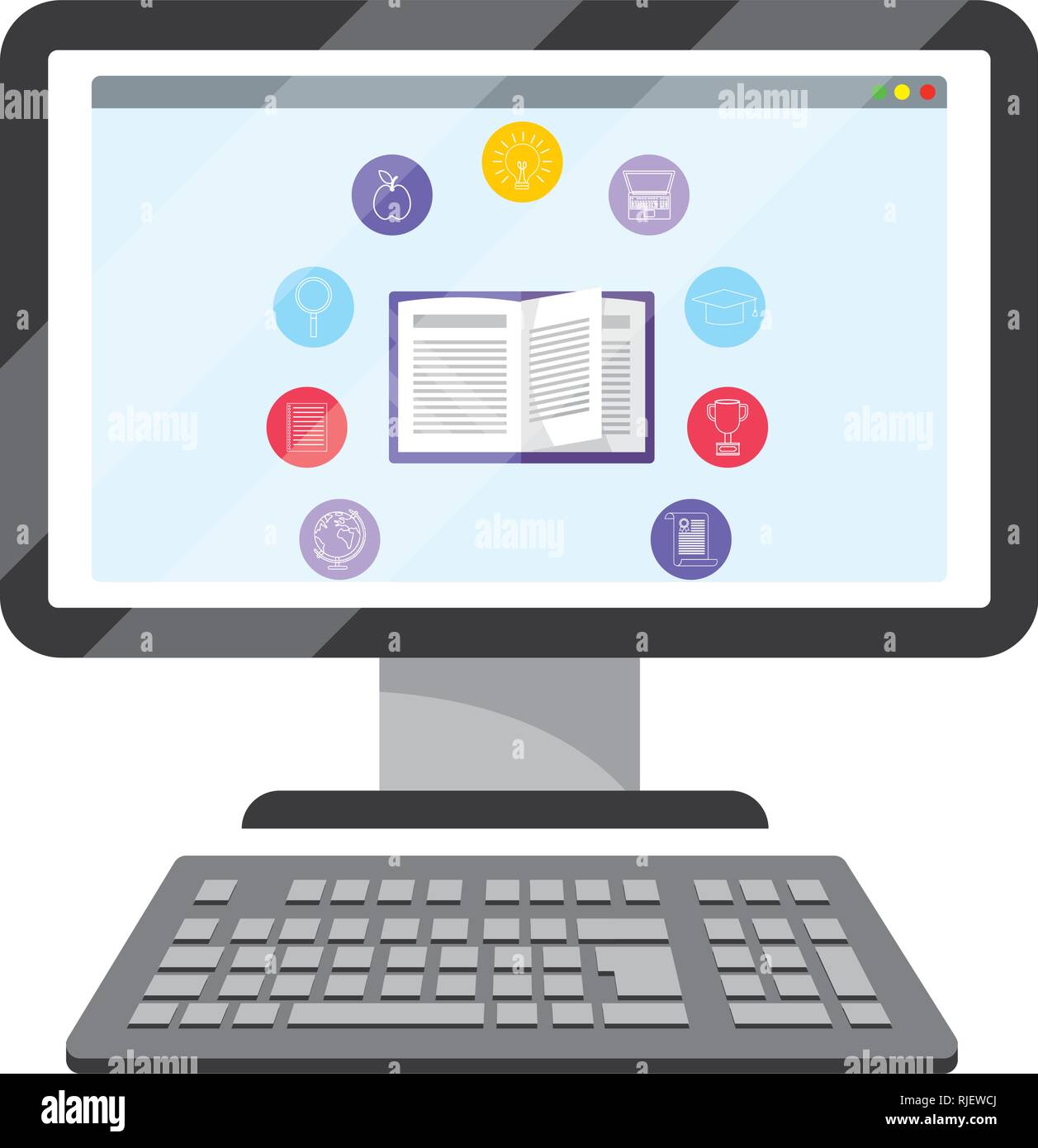 online education computer cartoon Stock Vector Image & Art - Alamy