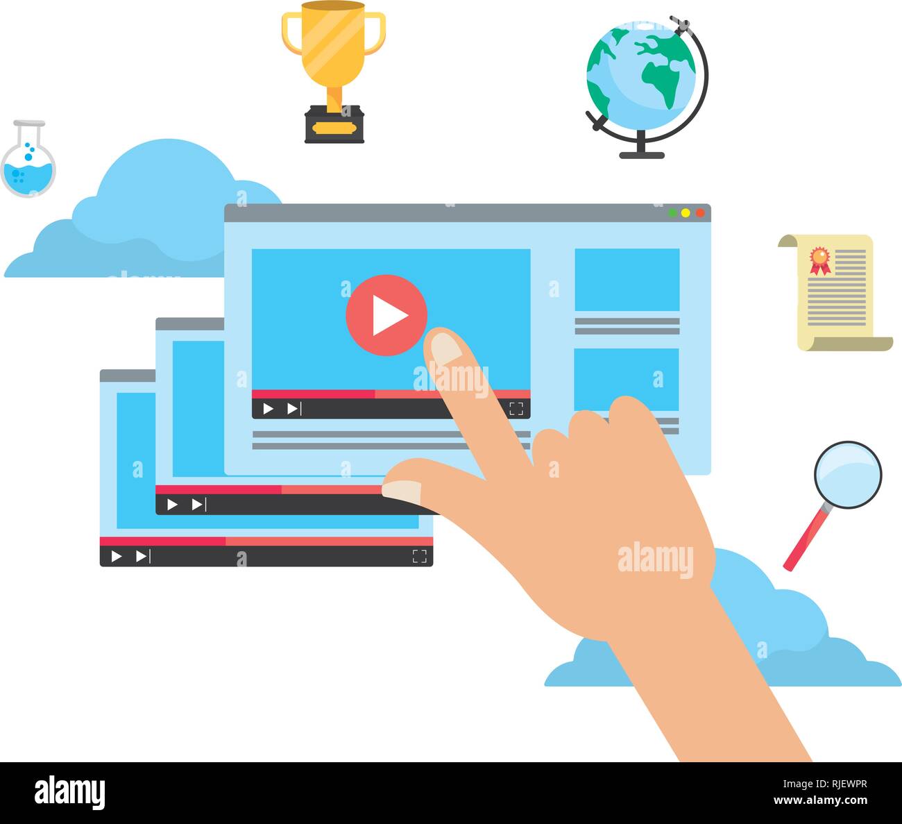 online education elements cartoon Stock Vector Image & Art - Alamy