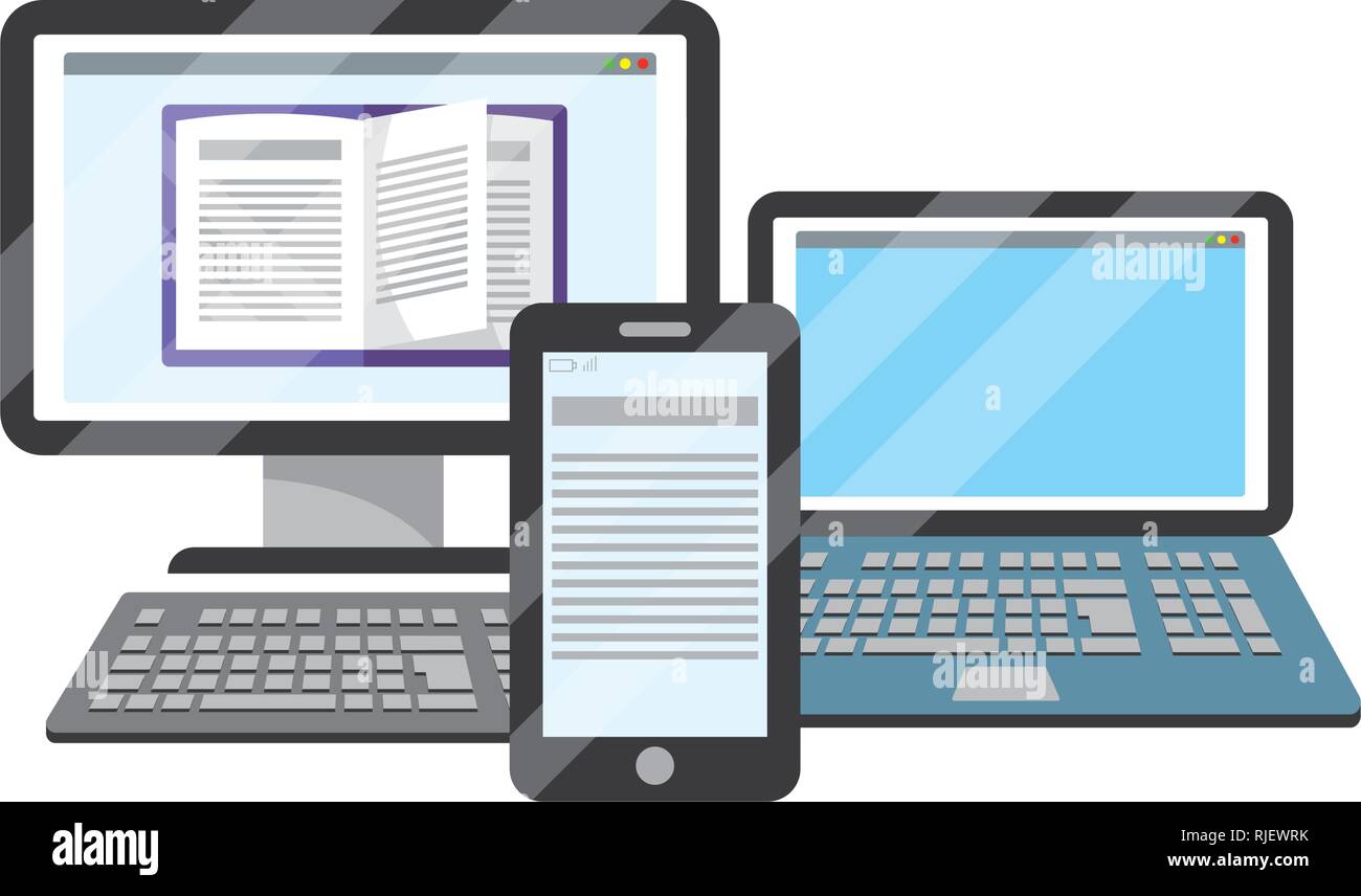 online education computer cartoon Stock Vector Image & Art - Alamy