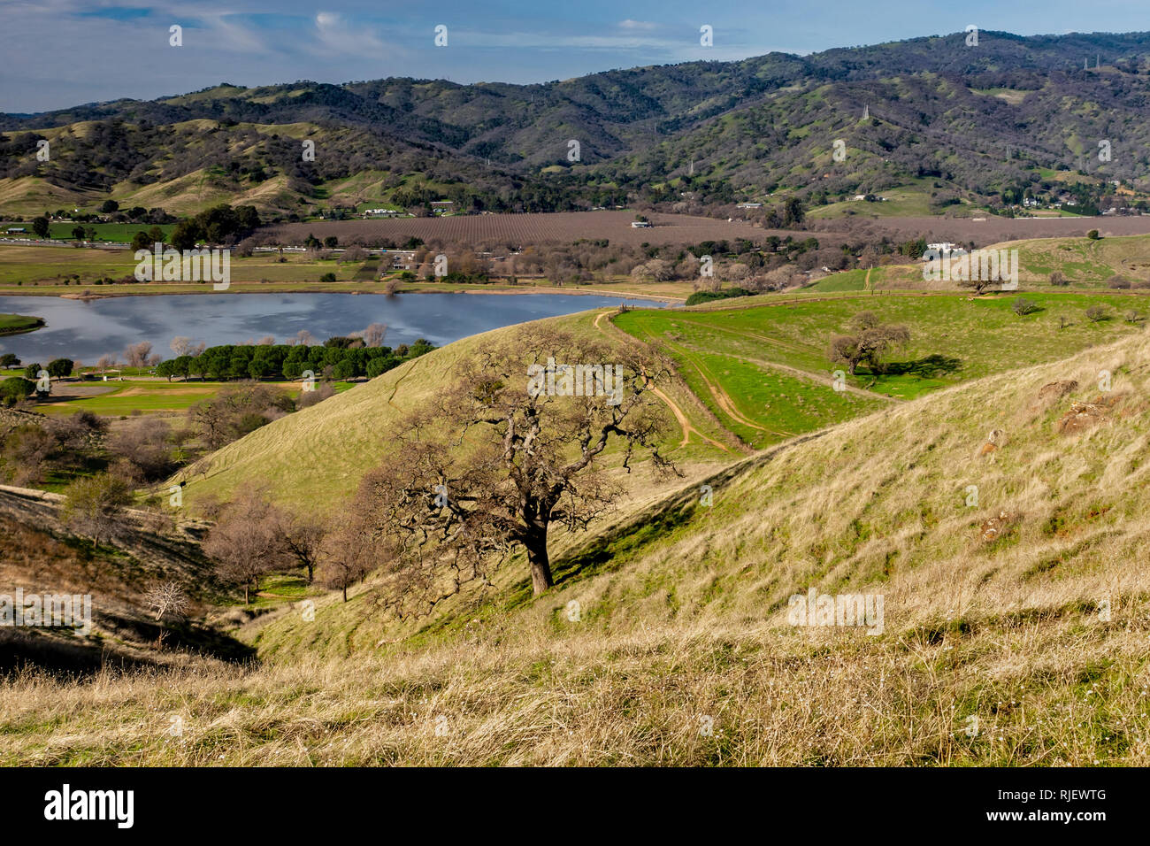 Panoramic view of the Lagoon Valley Park in Vacaville, California, USA ...