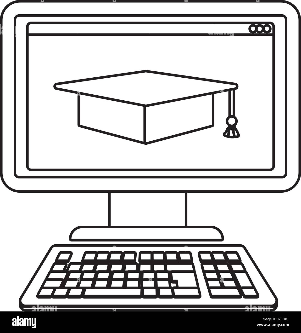 online education computer cartoon Stock Vector Image & Art - Alamy