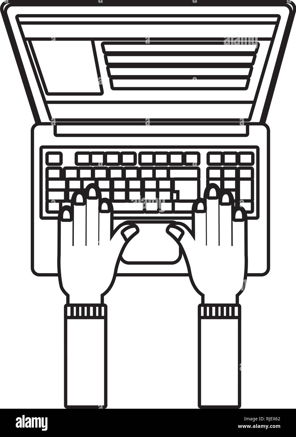 technology laptop cartoon Stock Vector Image & Art - Alamy