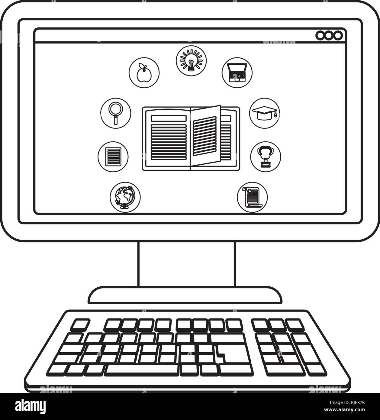 online education computer cartoon Stock Vector Image & Art - Alamy