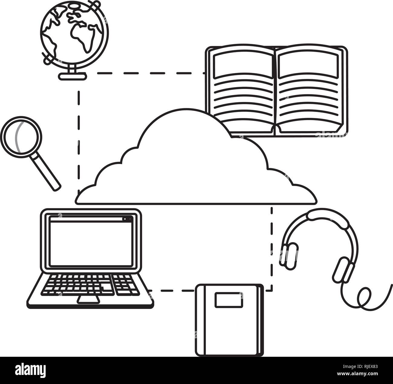 online education laptop cartoon Stock Vector Image & Art - Alamy