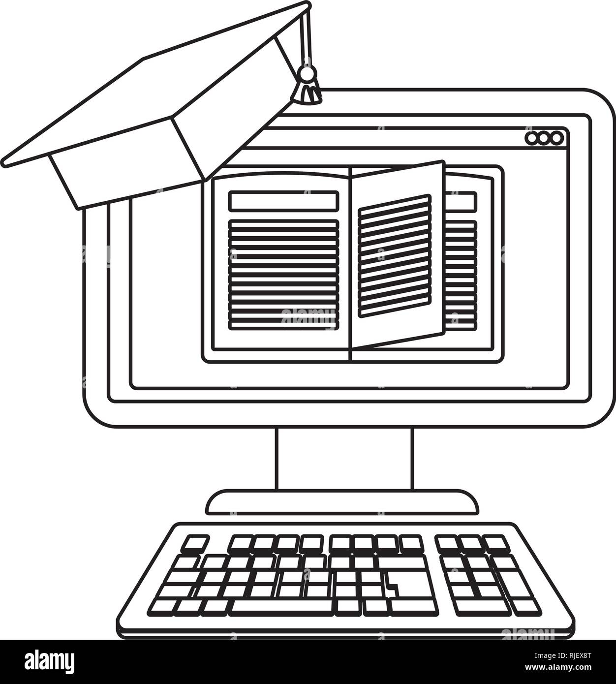 online education computer cartoon Stock Vector Image & Art - Alamy