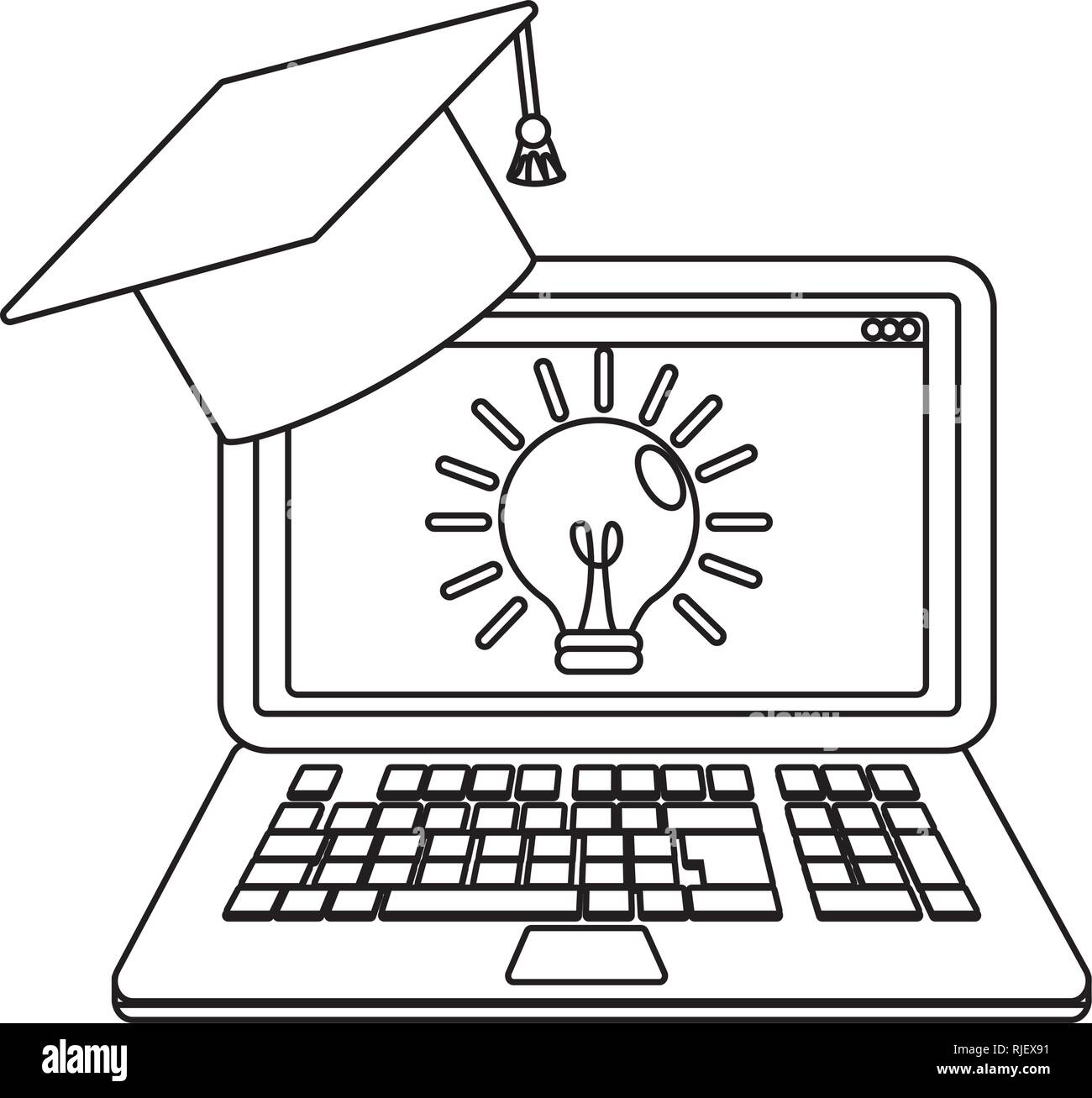 online education laptop cartoon Stock Vector Image & Art - Alamy