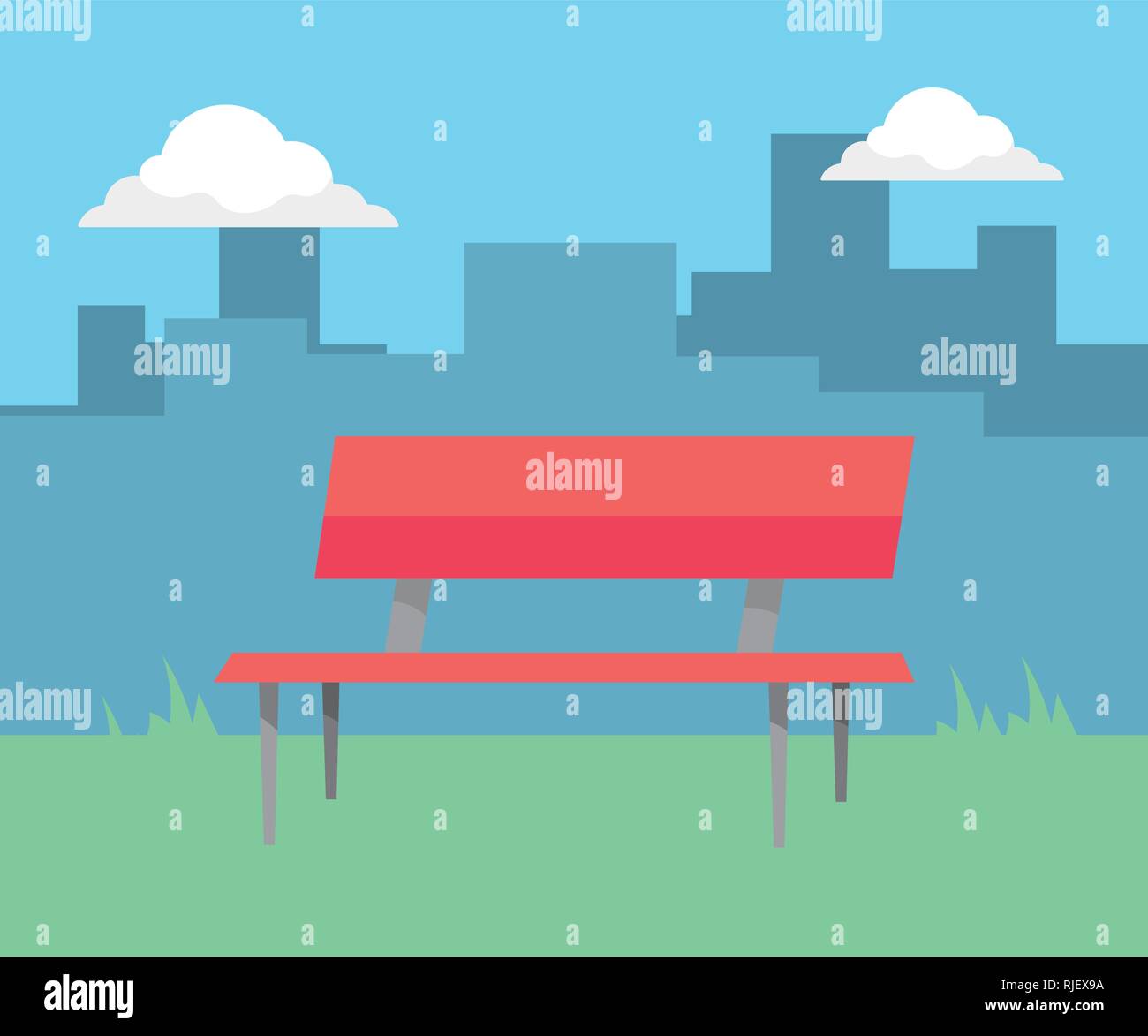 park bench cartoon Stock Vector Image & Art - Alamy