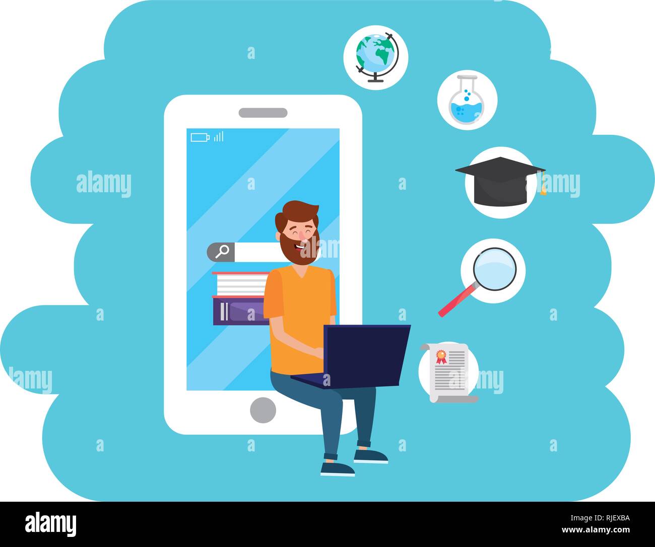online education cartoon Stock Vector Image & Art - Alamy
