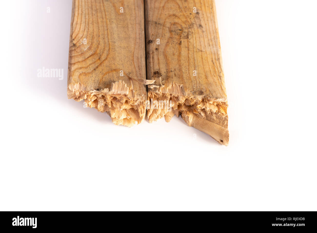 Fractured wood stud used in construction, endurance concept Stock Photo ...