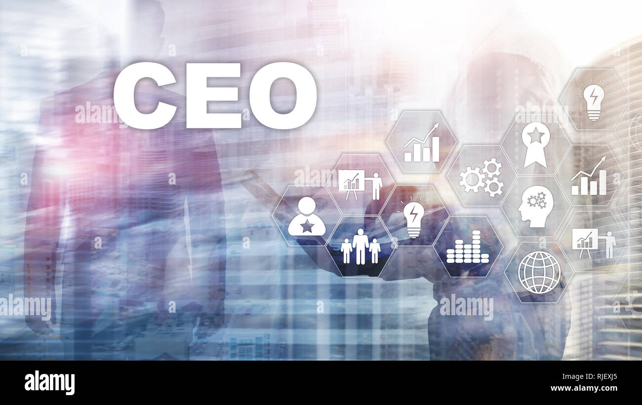 CEO business concept. Chief Executive Officer. Financial background ...