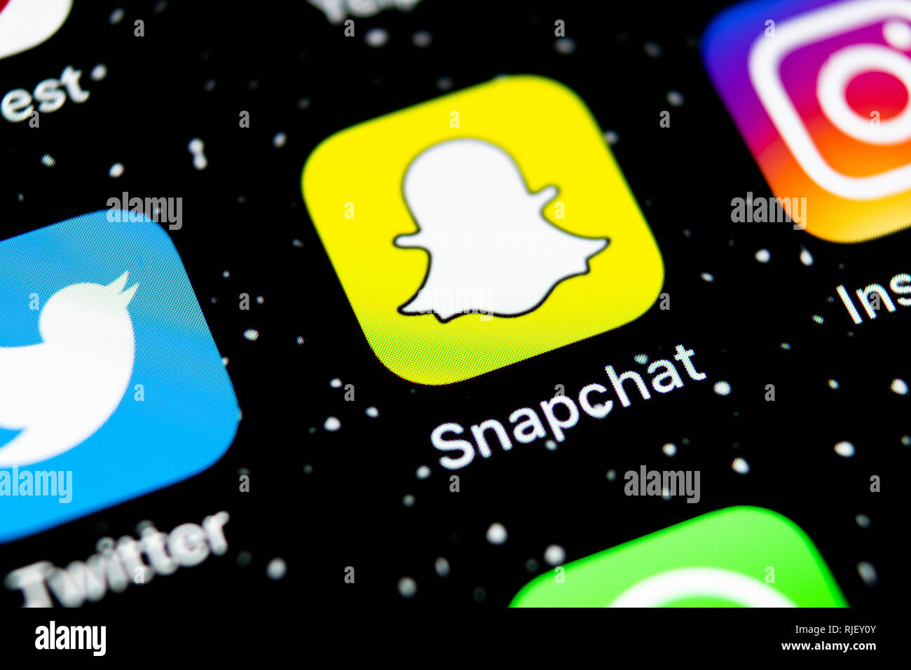 Sankt-Petersburg, Russia, February 3, 2019: Snapchat application icon ...