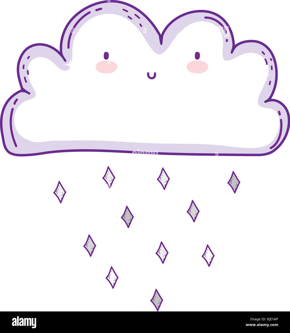 cute cloud kawaii character Stock Vector Image & Art - Alamy