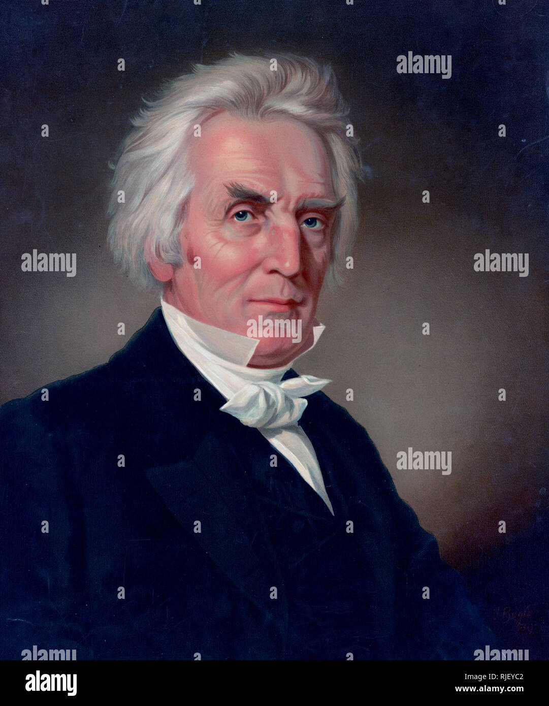Religious Restoration movement leader Alexander Campbell, portrait ca ...