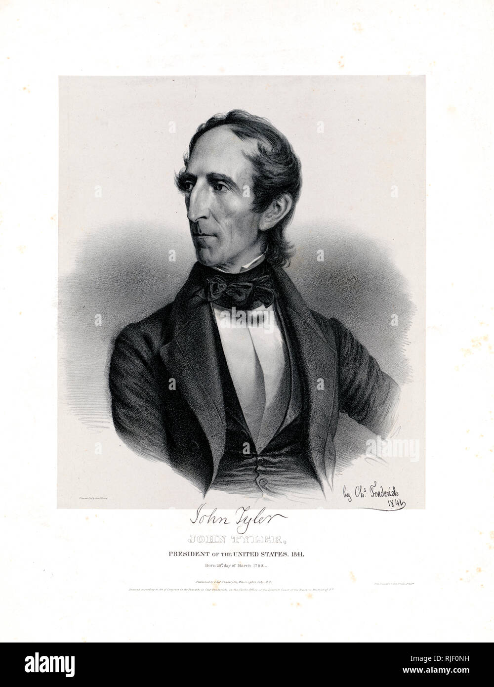 John Tyler, President of the United States, 1841. Born 29th day of ...
