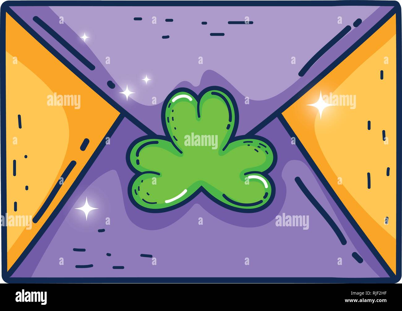 envelope with clover st patrick invitation Stock Vector Image & Art - Alamy