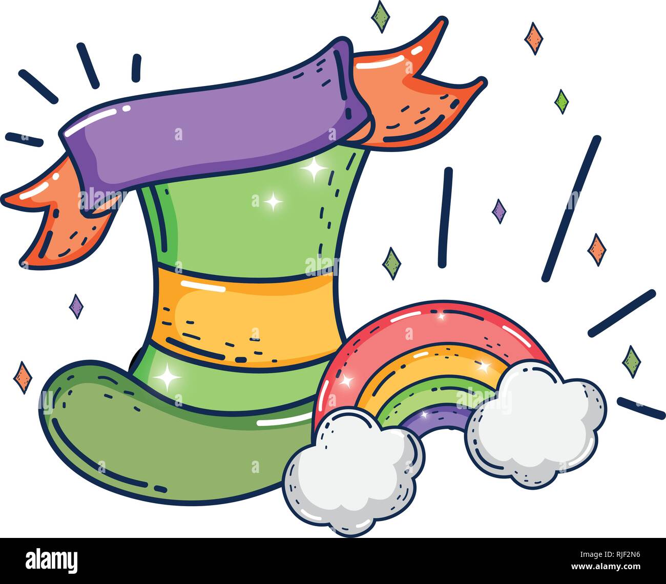 cute leprechaun hat and rainbow Stock Vector Image & Art - Alamy