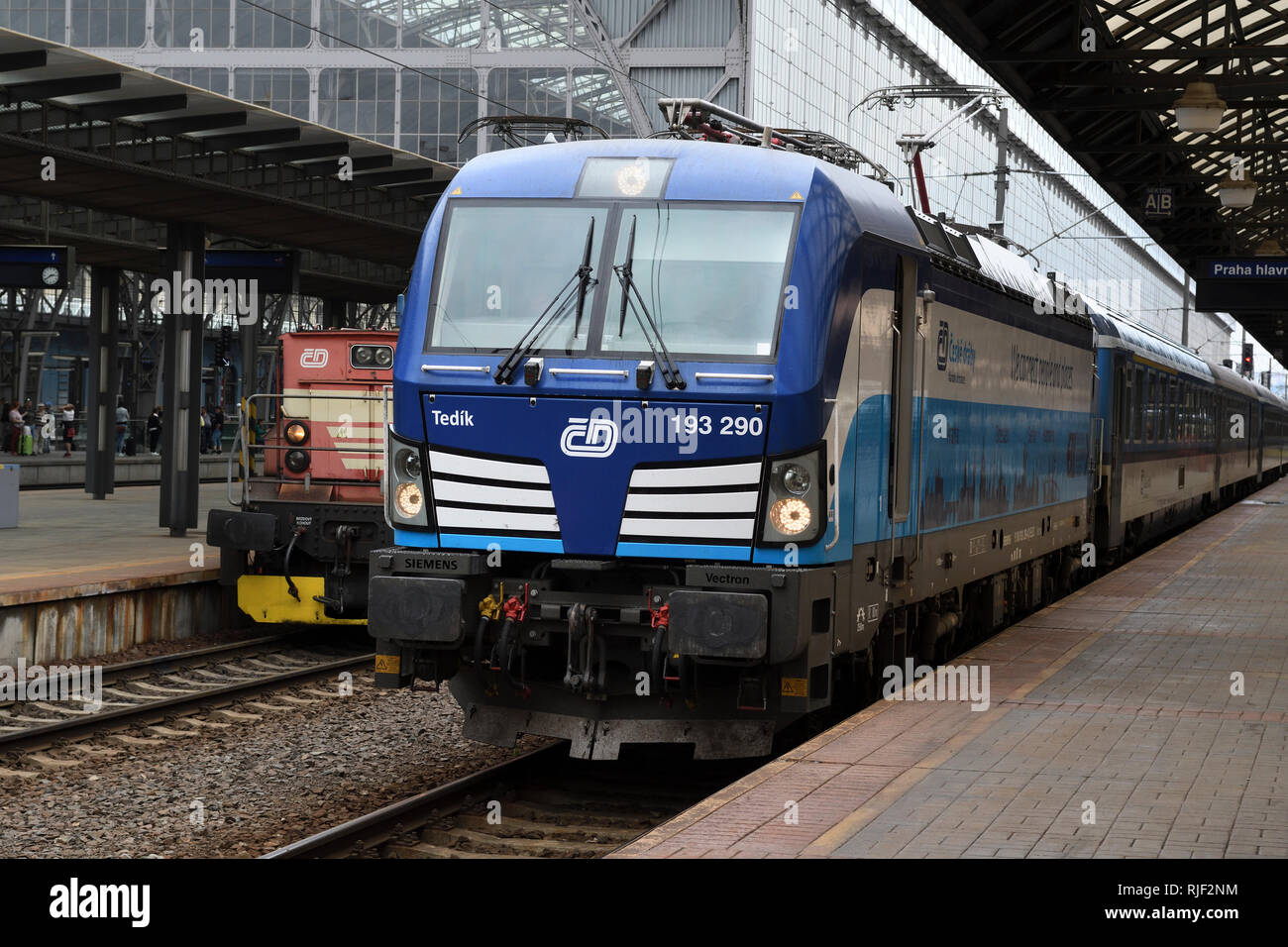 class 193;electric locomotive;CD;prague main;czech republic Stock Photo ...