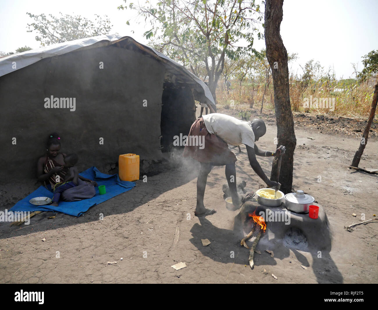 UGANDA - Palabek refugee settlement. Daily scenes of refugees Stock ...