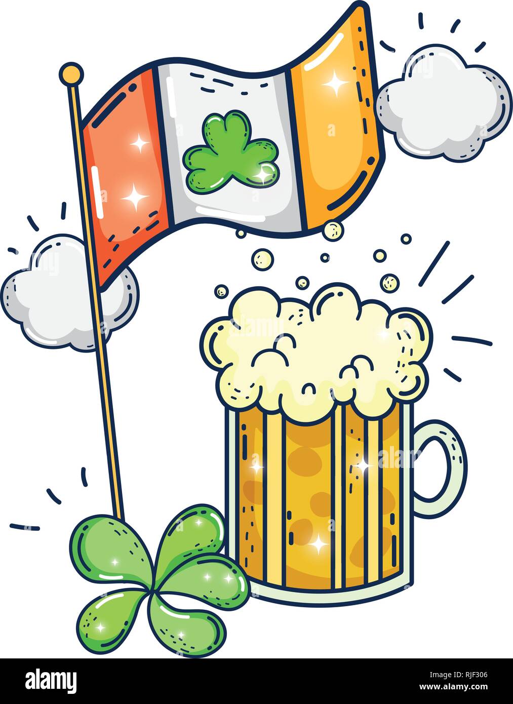 jar beer and ireland flag saint patrick day Stock Vector Image & Art ...