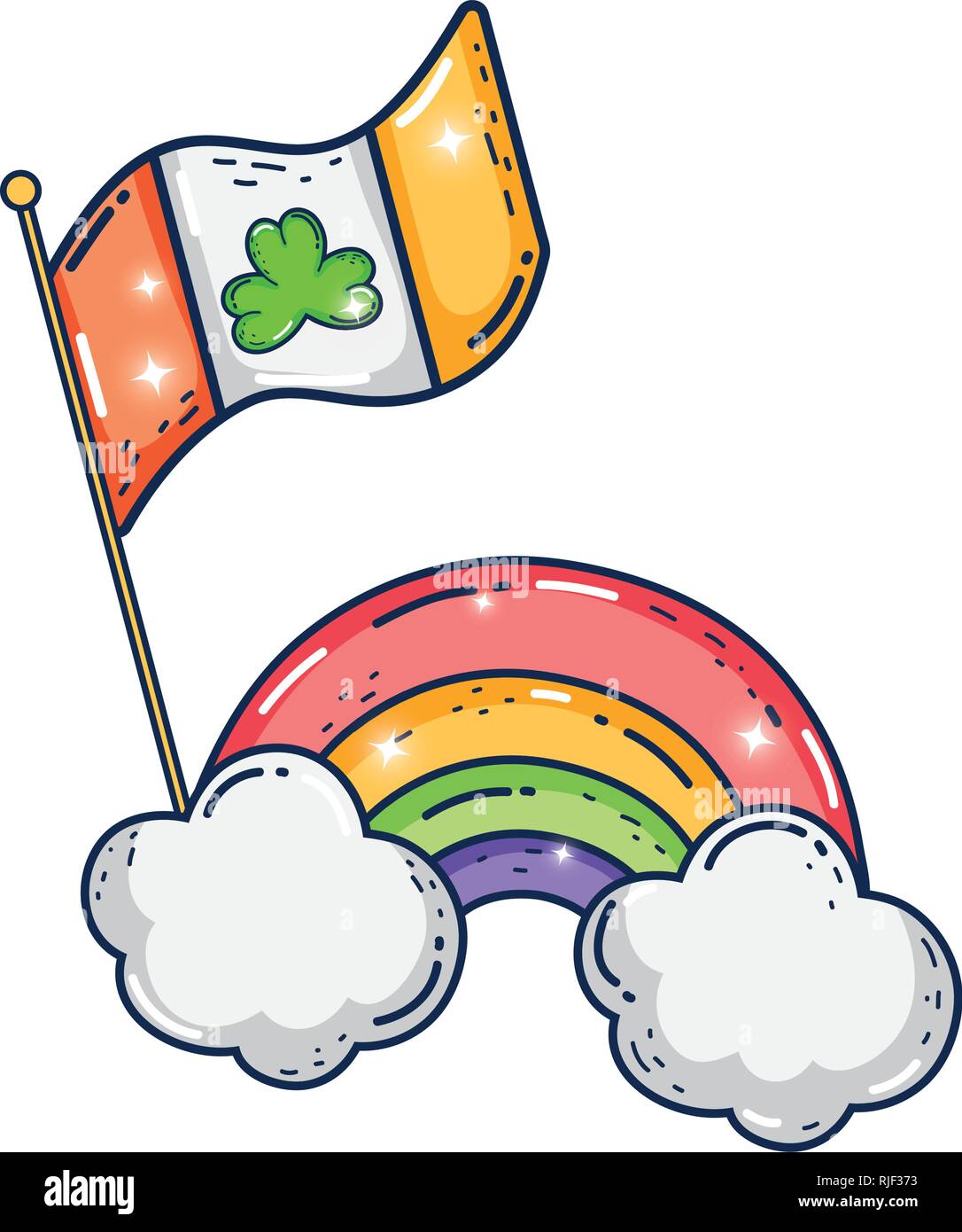 Rainbow flag waving Stock Vector Images - Alamy