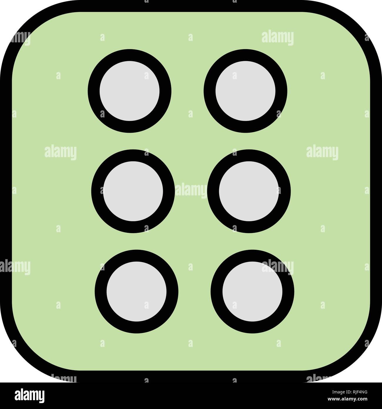 Dice Six Vector Icon Sign Icon Vector Illustration For Personal And ...