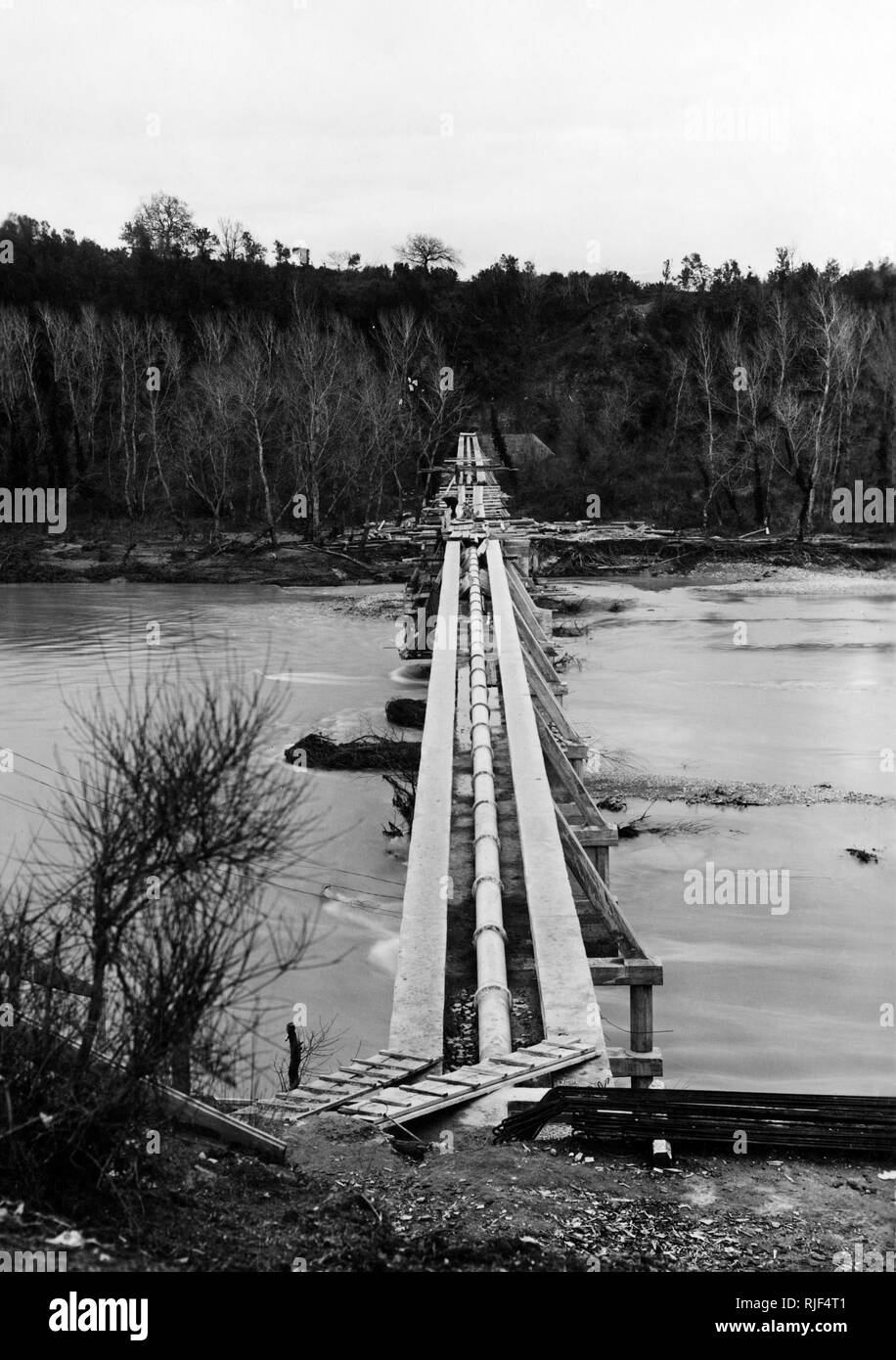 reclamation of Paestum, footbridge over the sele river, 1920-30 Stock ...