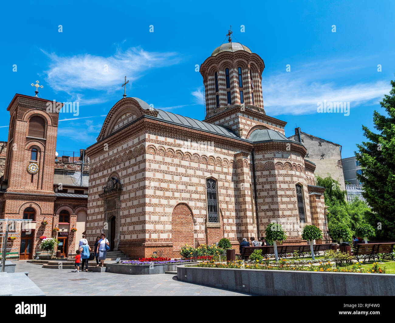 BUCHAREST, ROMANIA - JUNE 05, 2017: People Visit Church In Old ...
