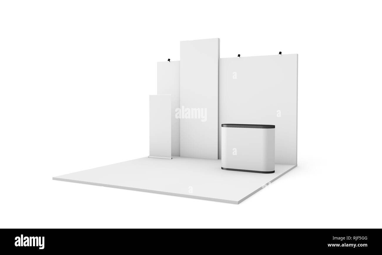 trade show event elements 3d rendering isolated Stock Photo - Alamy