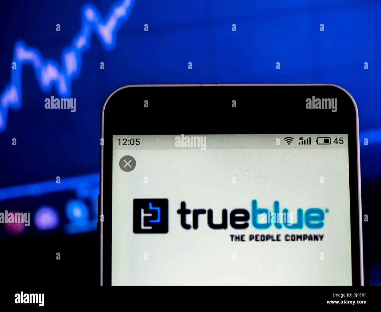 TrueBlue Company logo seen displayed on smart phone Stock Photo - Alamy