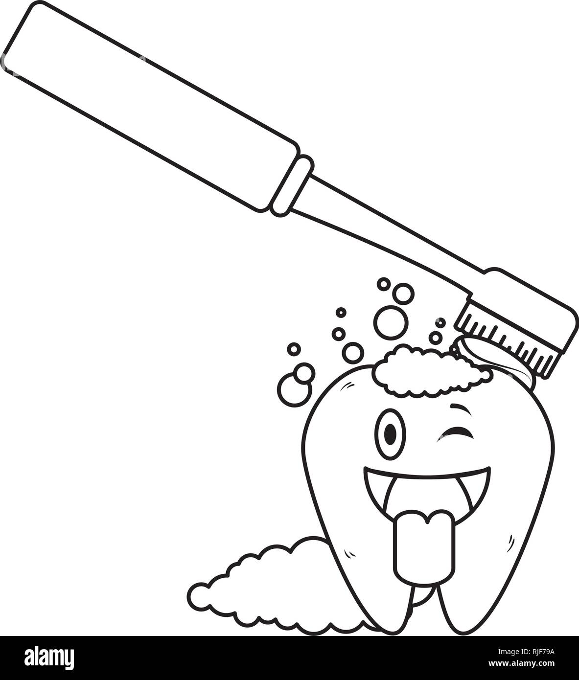 comic tooth with brush kawaii character Stock Vector Image & Art - Alamy