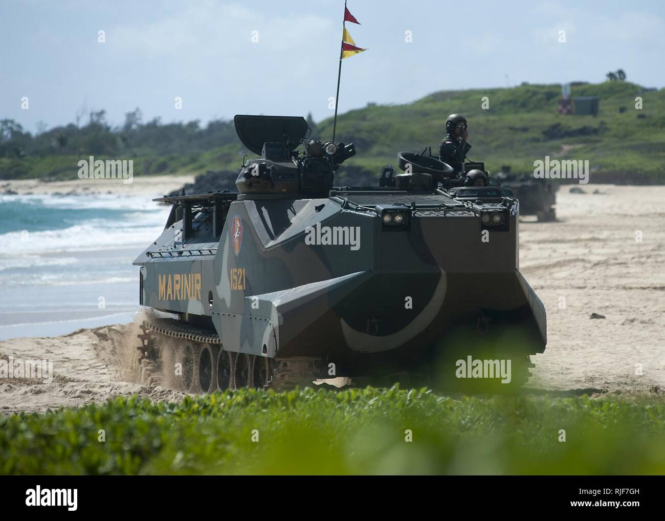 An Indonesian amphibious assault vehicle participates in an amphibious ...